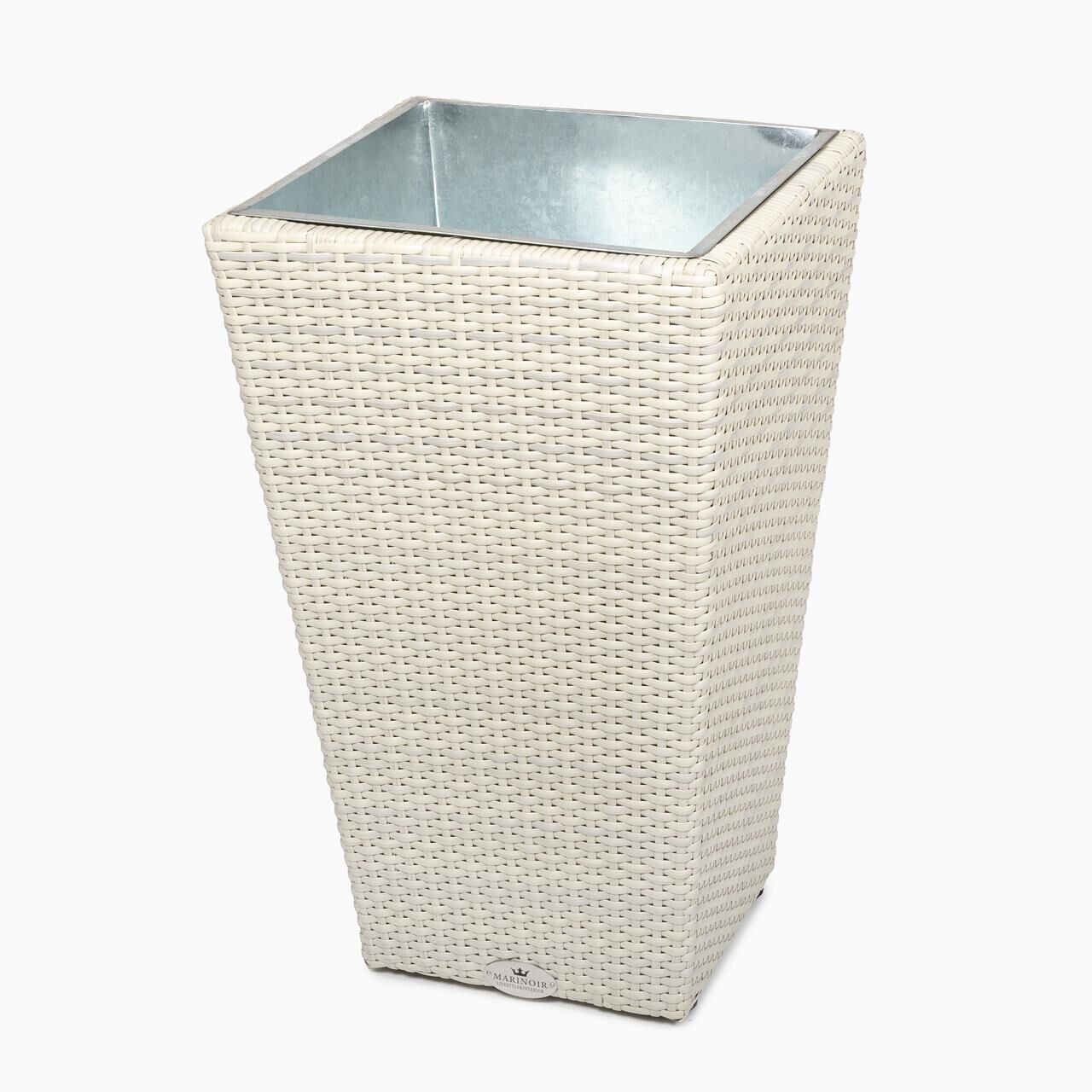 Pflanztopf Outdoor Marinoir groß | Polyrattan 60cm white chocolate